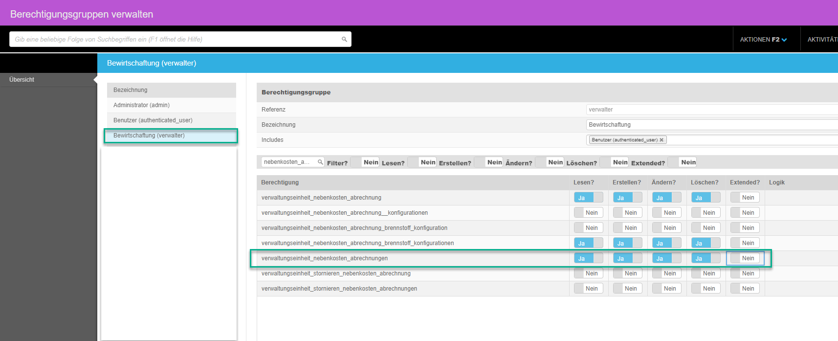 Berechtigungen | GARAIO REM Helpcenter