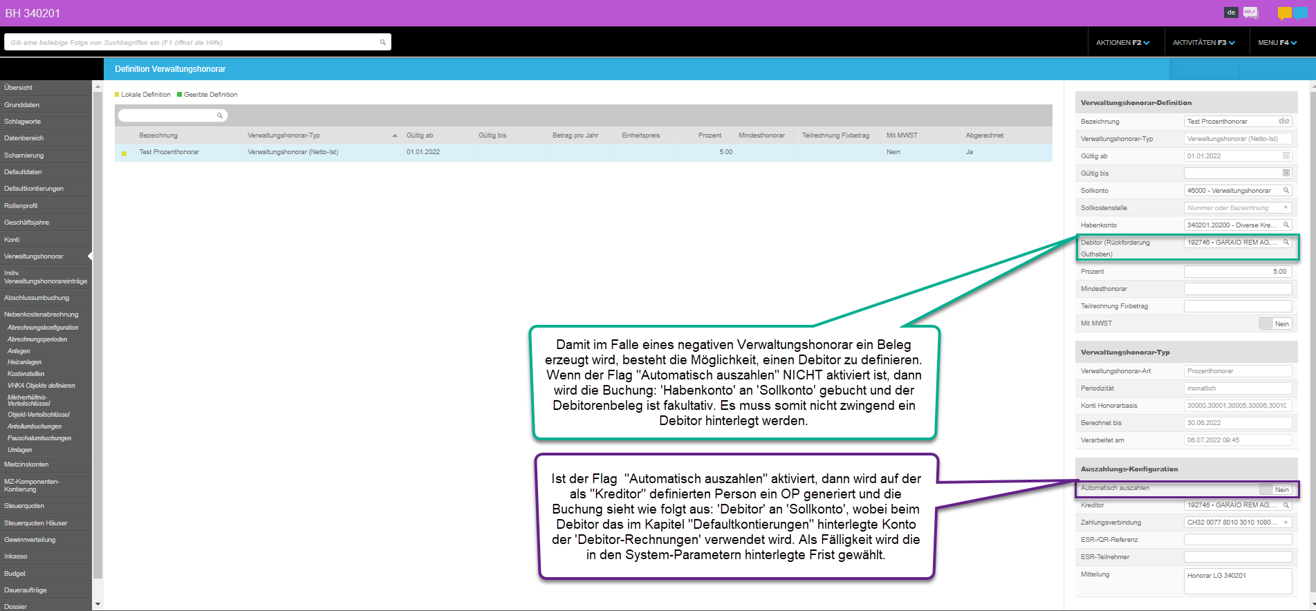Verwaltungshonorar | GARAIO REM Helpcenter